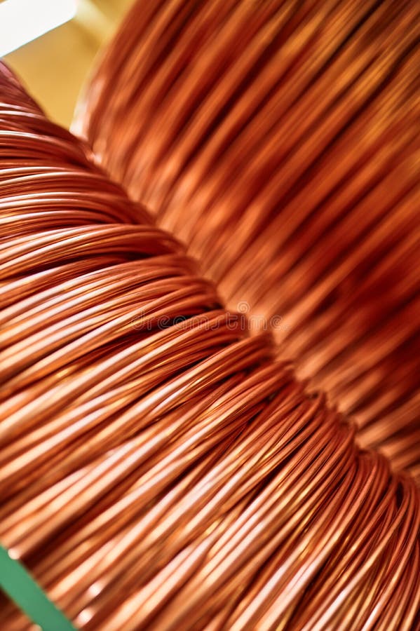 Large Bobbin of Orange Copper Wire in Light Warehouse Stock Image ...