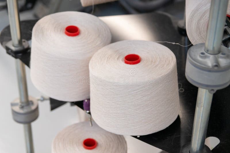 Large Bobbins of Thread in a Weaving Factory Stock Image - Image of ...