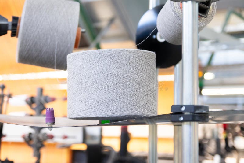 Large Bobbins of Thread in a Weaving Factory Stock Image - Image of ...