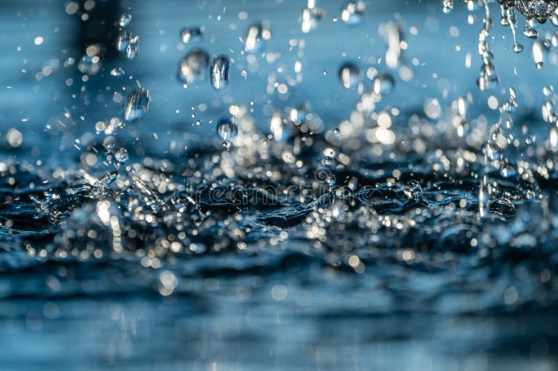 A Large Body of Water with Rain Falling on it Stock Image - Image of ...