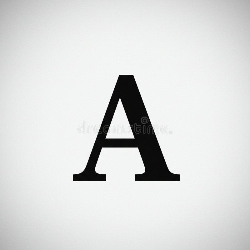 A Large, Bold Black Letter "a" is Centered on a Light Gray Background ...