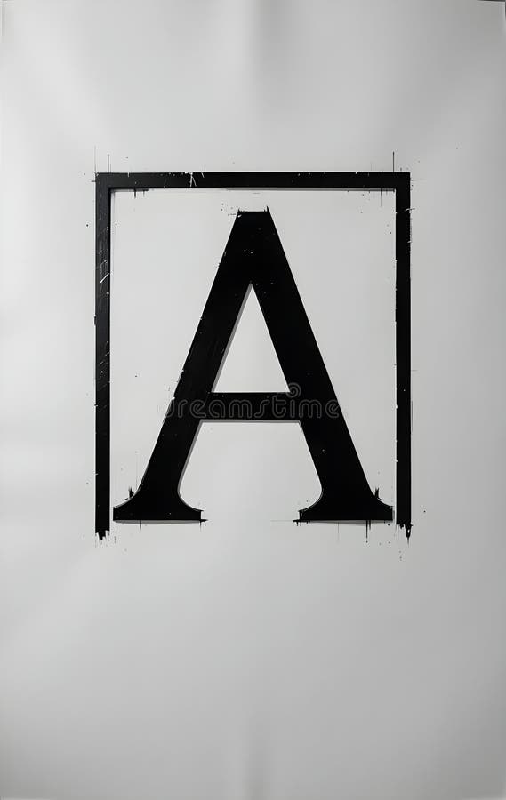 Letter a Design in Square with Splatter Marks Stock Illustration ...