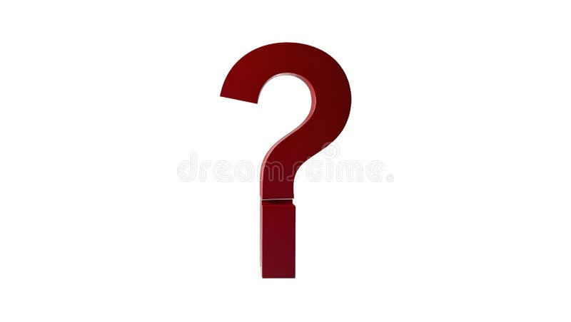 A Large, Bold Red Question Mark Symbol Against a Plain White Background ...