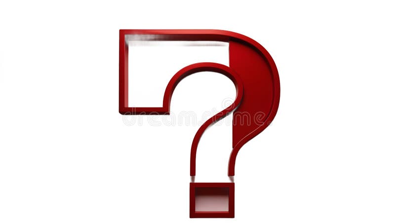 A Large, Bold Red Question Mark Symbol Against a Plain White Background ...