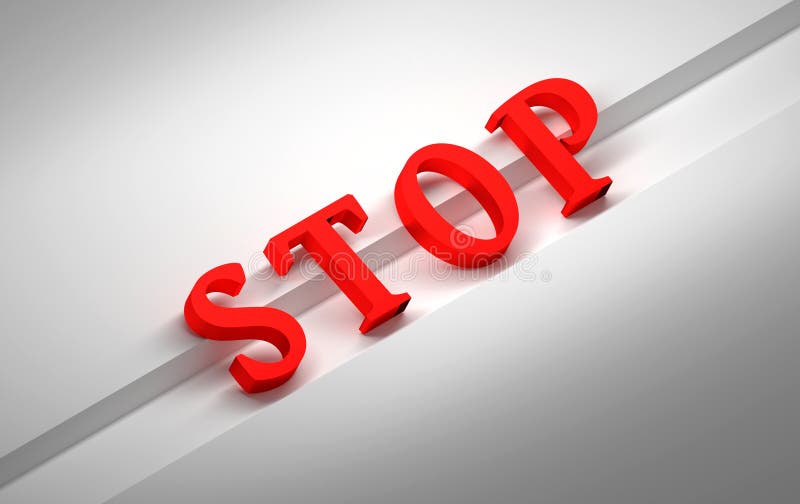 Large Bold Red Word STOP on White Background Stock Illustration ...