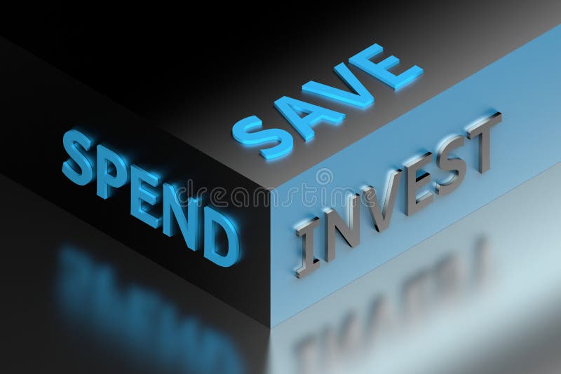 Save and Spend on the Balance - 3D Rendering Illustration Stock ...