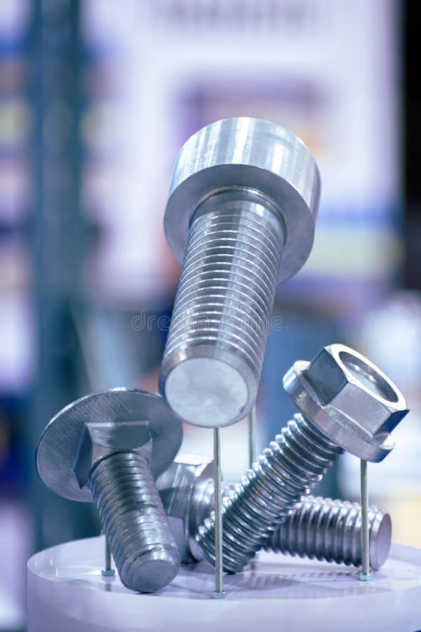 Large Bolts . Group of Aluminum Bolts Stock Photo - Image of connection ...