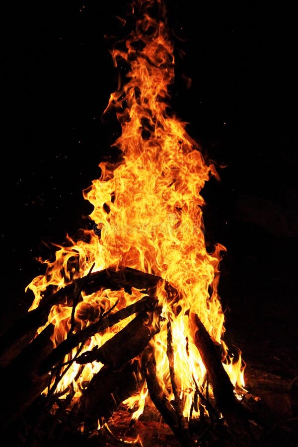 Huge Outdoor Bonfire stock photo. Image of high, burning - 3398056