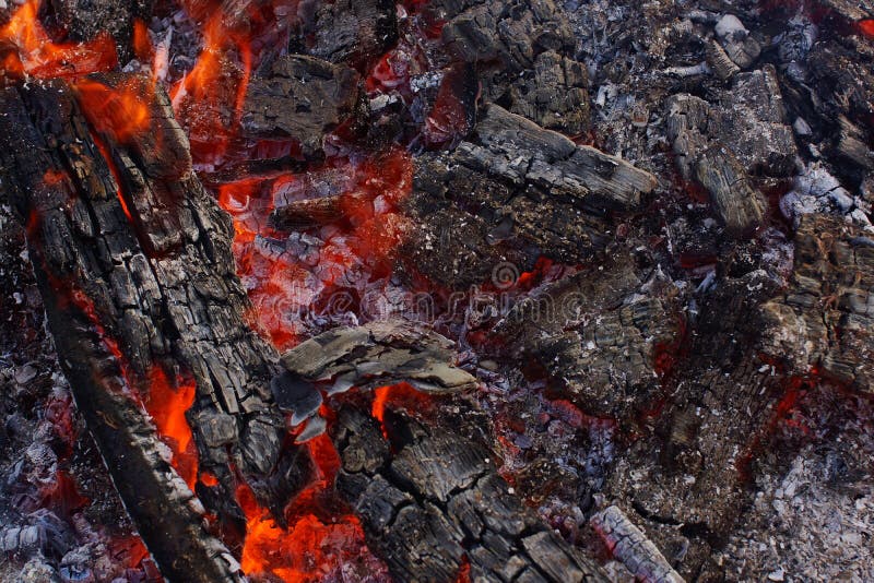 Bright Red Coals of the Fire Stock Photo - Image of temperature ...