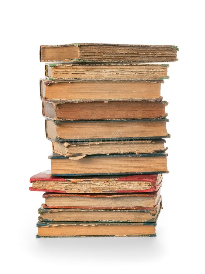 Large Books Pile Isolated on White with Clipping Path Stock Image ...