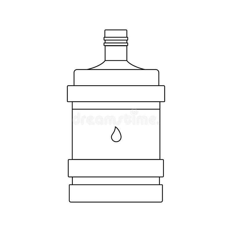 Large Bottle with Water Linear Icon.Vector Illustration Stock Vector ...