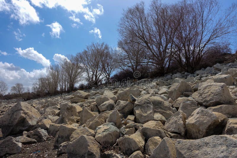 Large Boulders Placed in Front of the Ponds, Large Rocks that Act As ...