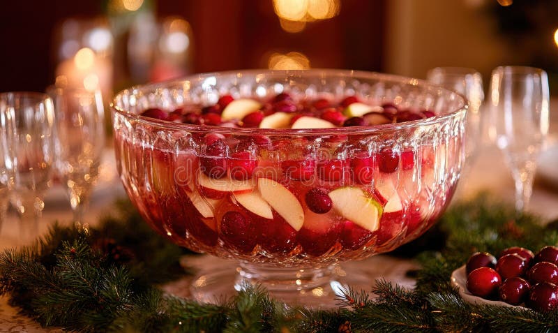 A Large Bowl of Fruit Punch is on a Table Stock Image - Image of ...