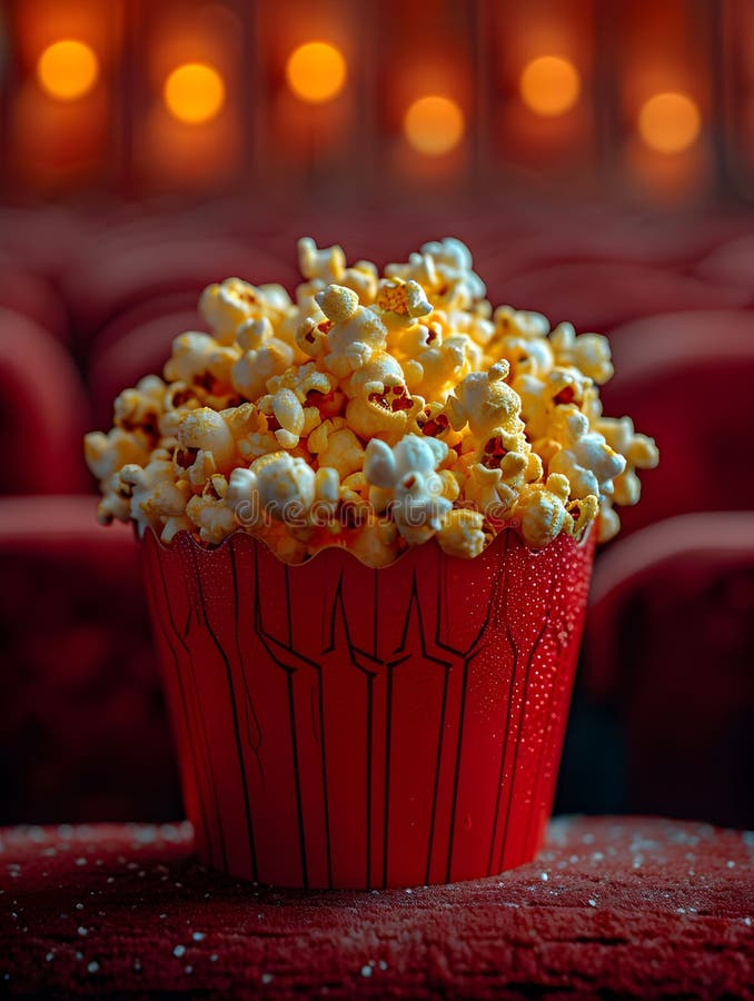 Popcorn in Red Bag. a Large Bowl of Popcorn. Popcorn in a Red Bucket ...