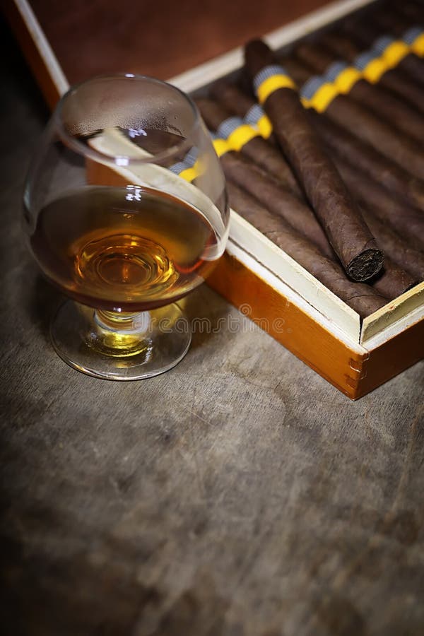 Large Box of Cuban Cigars on a Wooden Table Stock Photo - Image of ...