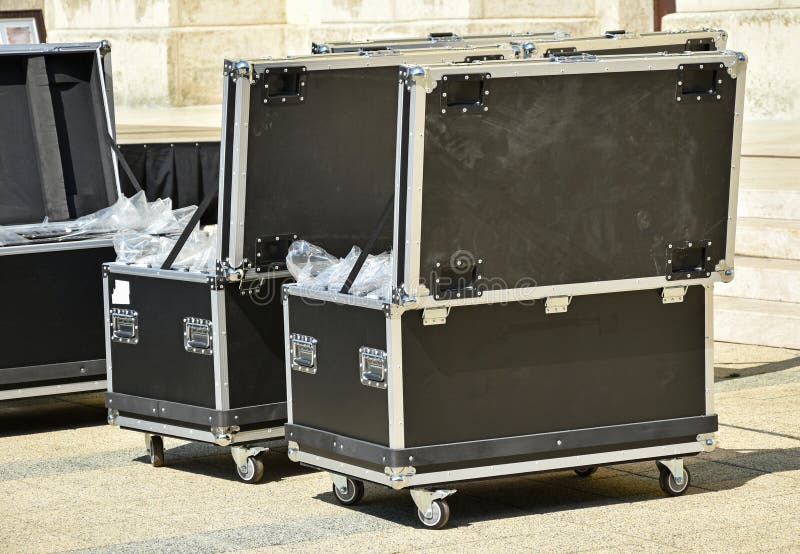 Large Boxes for Transporting Electronic Equipments Stock Image - Image ...