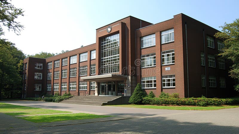 Large Brick Building, Likely a School or University, with Multiple ...