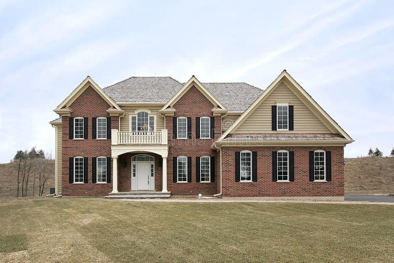 Large brick home stock photo. Image of garage, luxury - 12655946