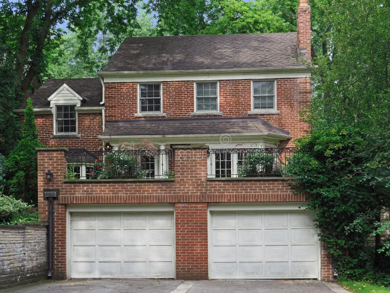 Large Brick House Surrounded by Trees Stock Photo - Image of house ...
