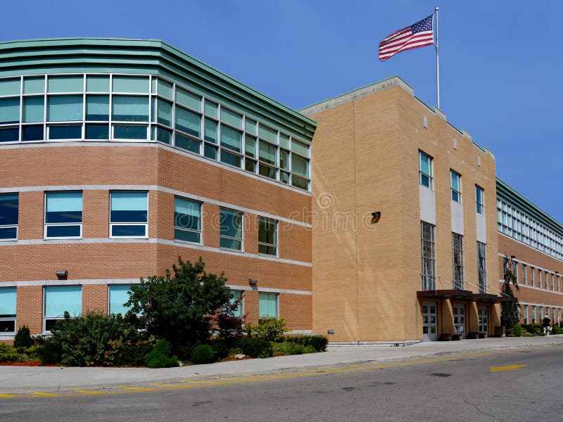Large Brick School Type Building Stock Photo - Image of type, brick ...