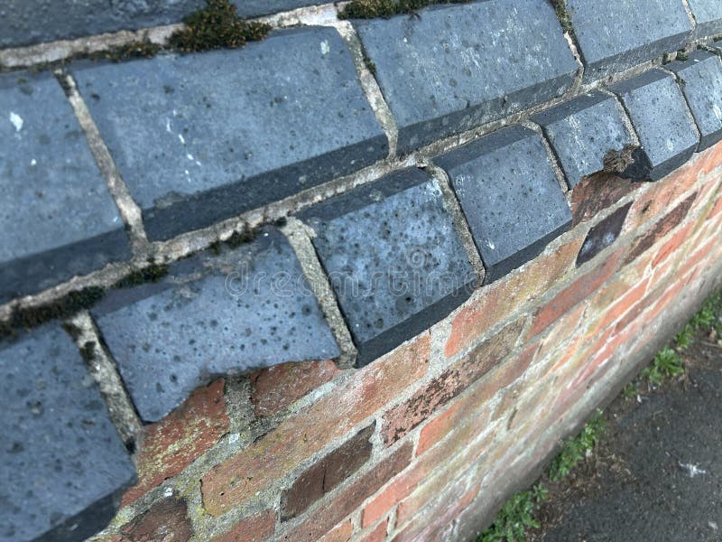 Large Brick Wall Damaged Chipped Bricks Stock Photos - Free & Royalty ...
