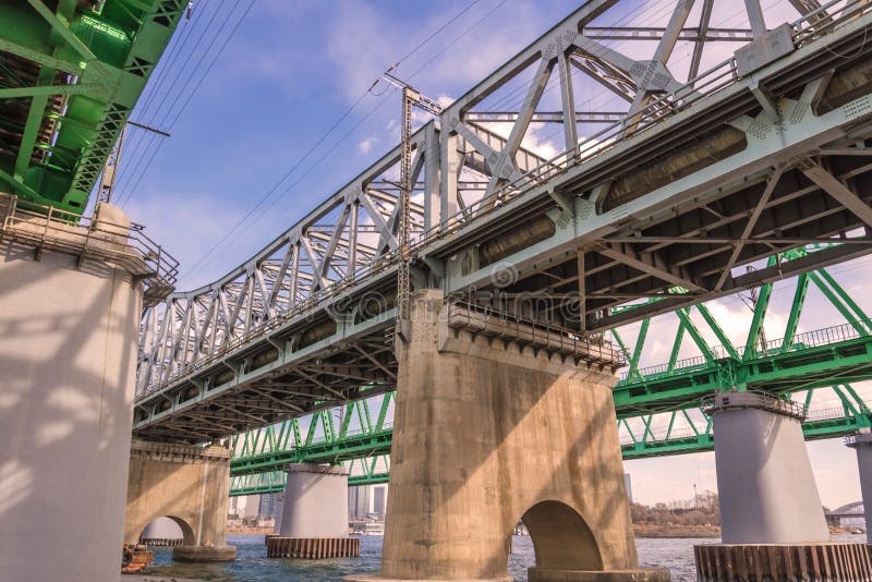 Large Bridge Highway Over the River in Seoul, Korea Stock Photo - Image ...