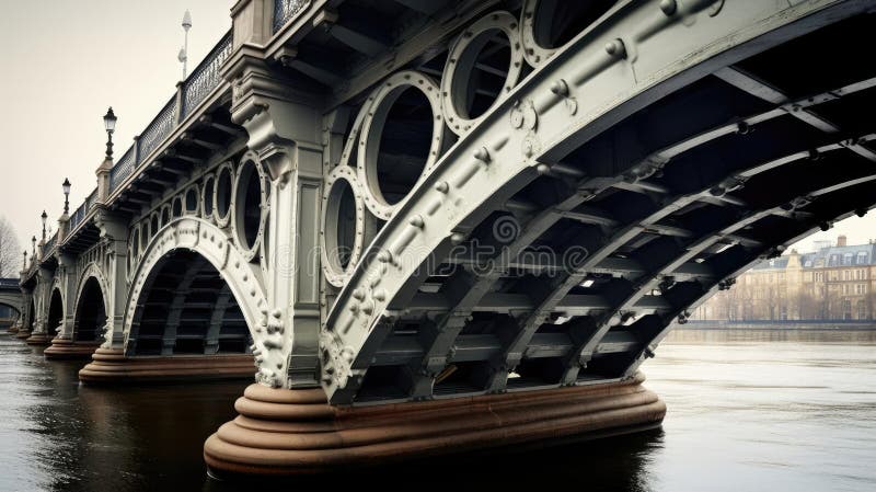 Large Bridge Over the River Stock Illustration - Illustration of river ...