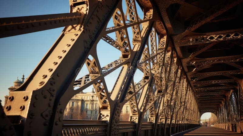 Large Bridge Over the River Stock Illustration - Illustration of night ...