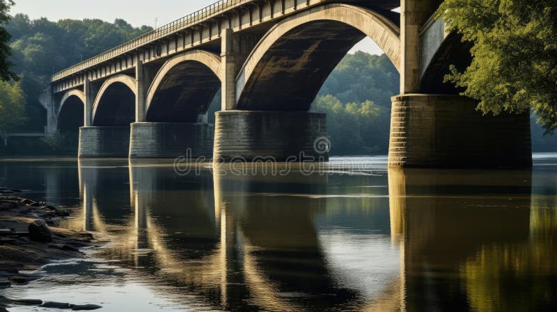 Large Bridge Over the River Stock Photo - Image of coast, night: 298164260