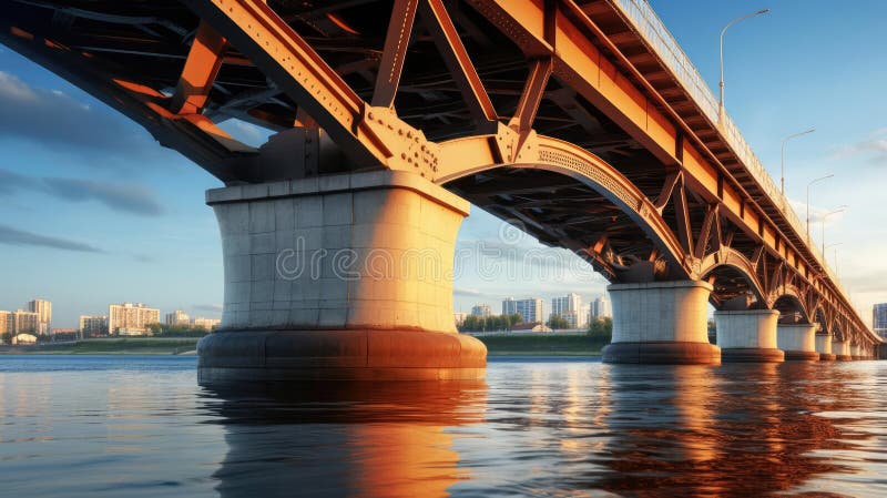 Large Bridge Over the River Stock Photo - Image of bridge, road: 298614332