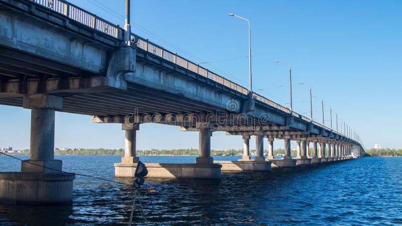 Large Bridge Over the River Stock Image - Image of metropolitan ...