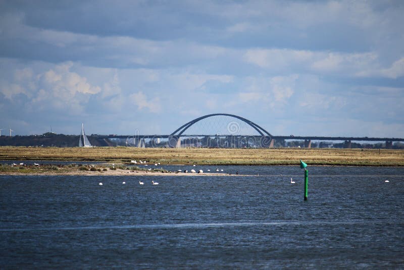 Large Bridge To a Island in North Germany Stock Image - Image of europe ...