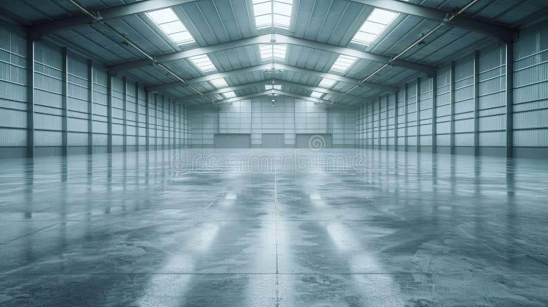 A Large, Bright, and Empty Industrial Building Inside Stock Image ...