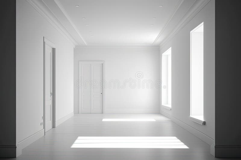 A Large Bright Empty Room with Lighting. the Interior Design Stock ...