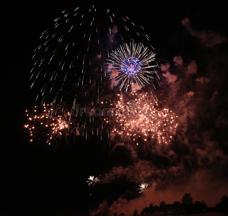 Bright Fireworks Display stock photo. Image of sparklers - 149006790