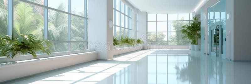 Large Bright Hall, with Large Windows Stock Photo - Image of interior ...