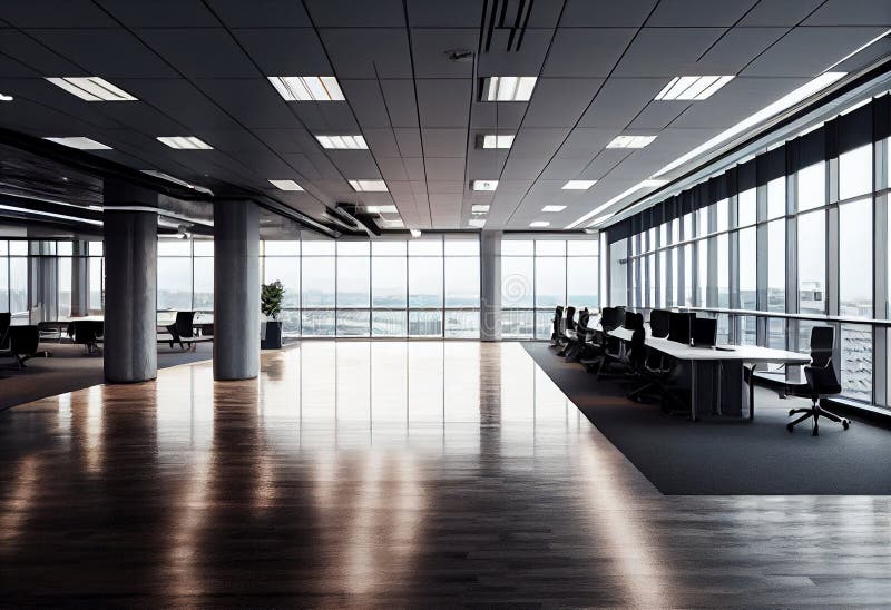 Large Bright Meeting Room with Panoramic Windows. AI Generated Stock ...