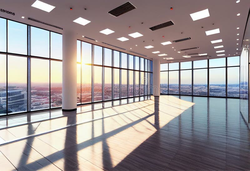 Large Bright Meeting Room with Panoramic Windows. AI Generated Stock ...