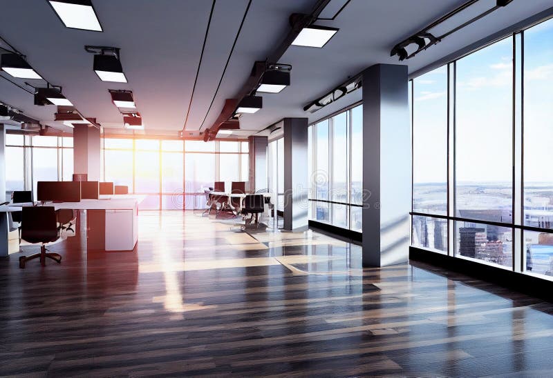 Large Bright Meeting Room with Panoramic Windows. AI Generated Stock ...