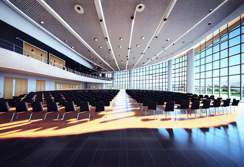 Large Bright Meeting Room with Panoramic Windows. AI Generated Stock ...