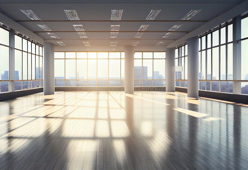 Large Bright Meeting Room with Panoramic Windows. AI Generated Stock ...