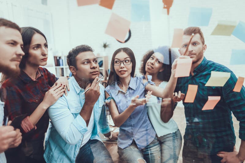 Large Bright Office. Teamwork. Cooperation.Design. Stock Image - Image ...
