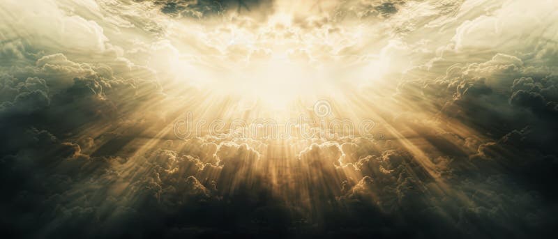 Bright Light Shining through Dark Clouds in the Sky Stock Photo - Image ...