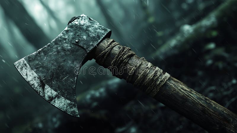 Large, Broad-bladed Vikings Battle Axe Stock Illustration ...