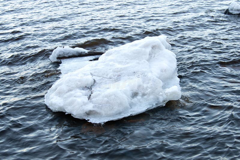A Large Broken Ice Floe Floating in the Water Stock Image - Image of ...