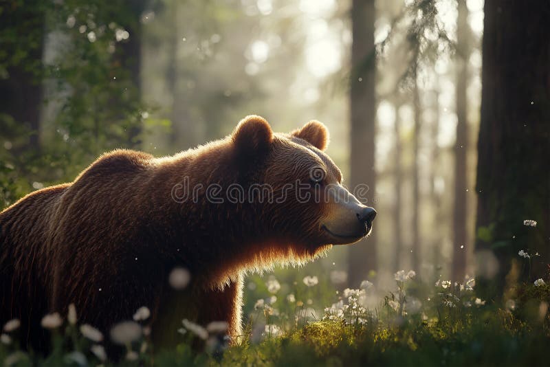 Large brown bear at fall stock illustration. Illustration of daylight ...
