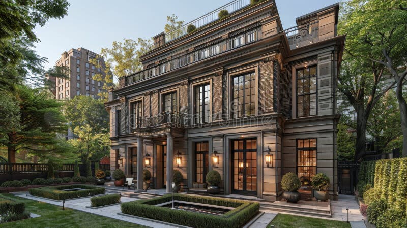 Large Brown Building with Lots of Windows Stock Image - Image of ...