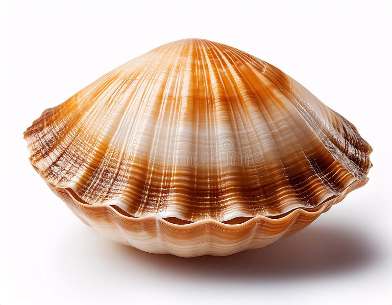A Large, Brown Shell with Intricate Ridges and Patterns Stock ...