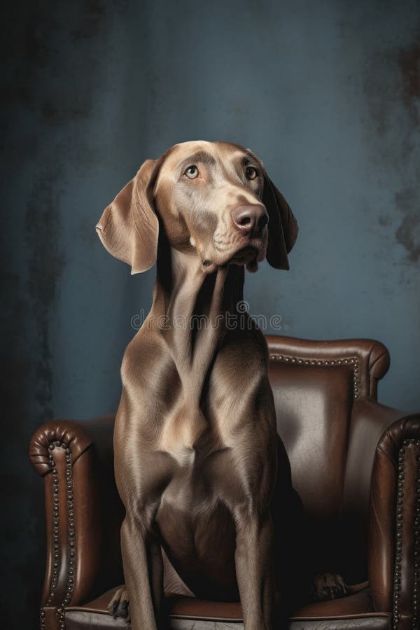 A Large Brown Dog Sitting on Top of a Brown Chair. AI Generative Image ... A Large Brown Dog Sitting on Top of a Brown Chair. AI Generative Image ...