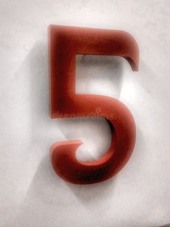 A Large Brown-orange Number 5 Drawing Stock Photo - Image of orange ...